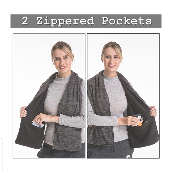 Accessories | Burgundy Multiway Scarf W 2 Zip Close Pockets | Poshmark